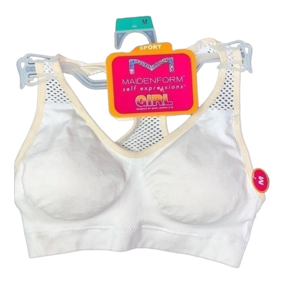 Maidenform | Accessories | Maidenform Bra M White Sports Bra Racerback ...